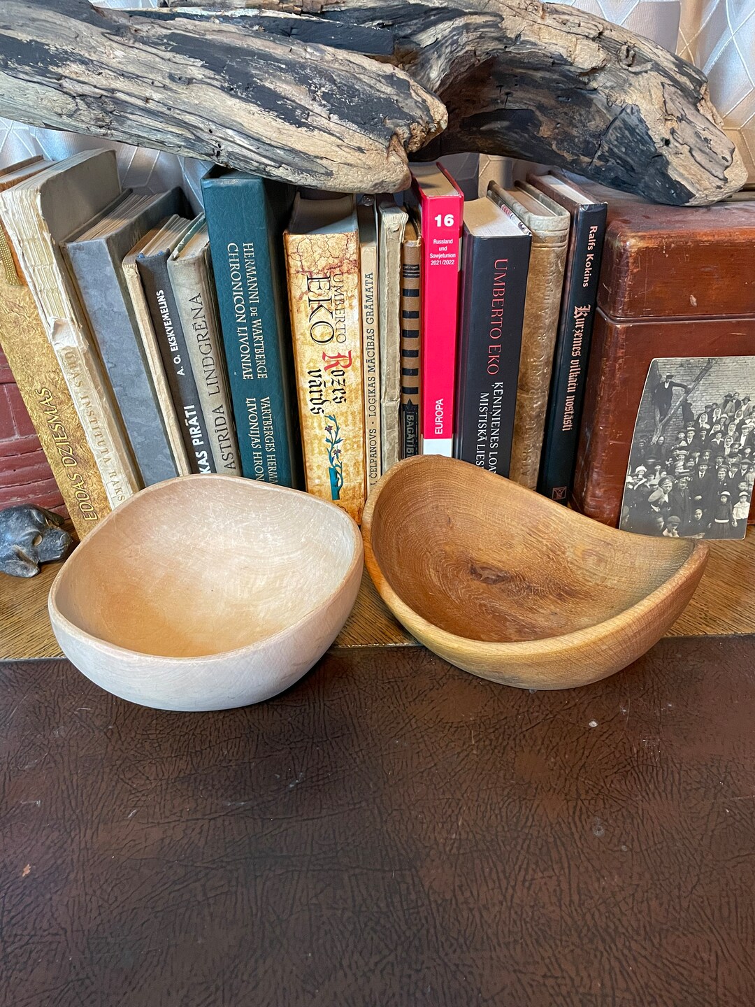 Set of Two Hand-carved Wooden Bowls. Wooden Dishes. Dishes for ...