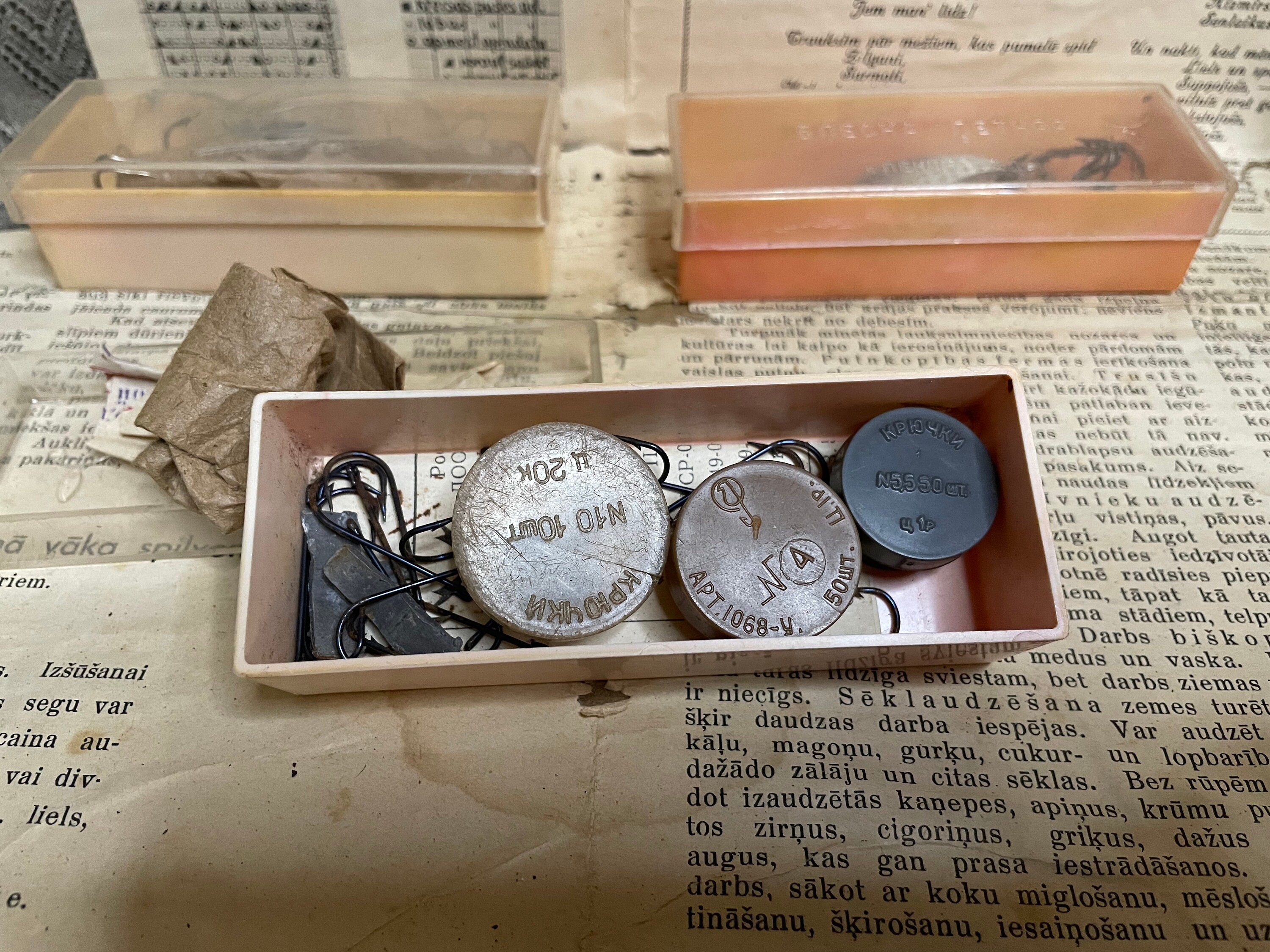 Vintage Soviet Fishing Gear. Old Fishing Hooks and Tinsel. - Etsy