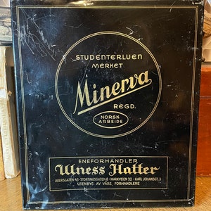 Norwegian Minerva Student Cap Metal Box. Decorative Metal Hat Box From ...