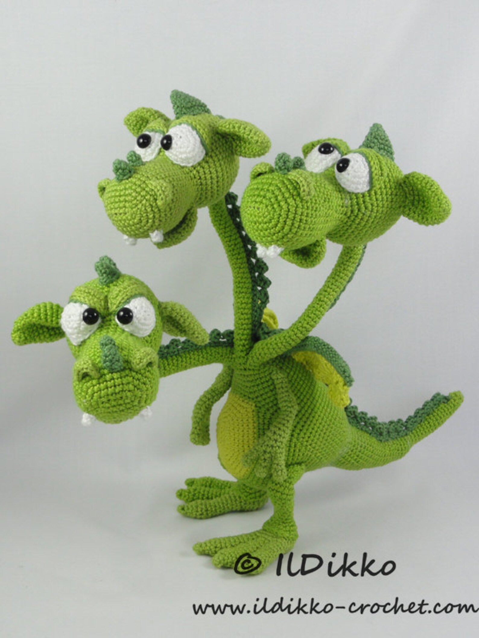 Amigurumi Pattern - Brutus-brian-boris the Three Headed Dragon ...