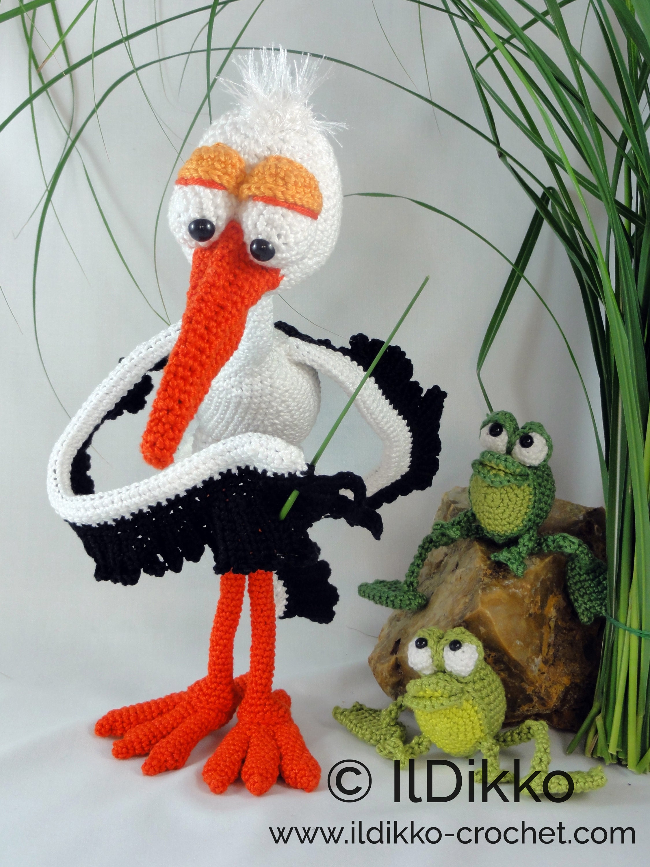 Amigurumi Häkel Muster Stuart der Storch und Franz der Frosch Deutsche ...