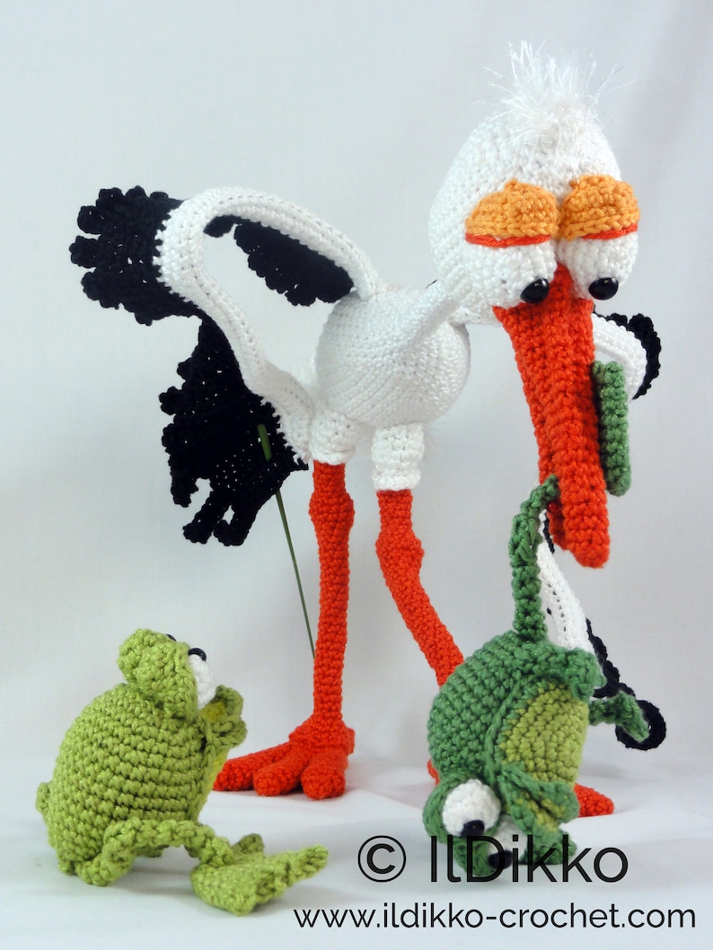 Amigurumi Pattern - Stuart the Stork & Snoggy Froggy - English Version ...