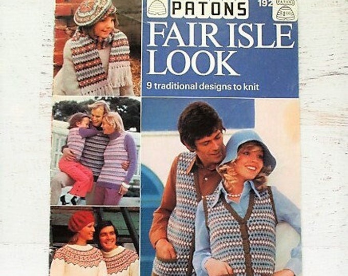 Patons Booklet 192 - Fair Isle Look - Sweater Knitting Patterns for ...