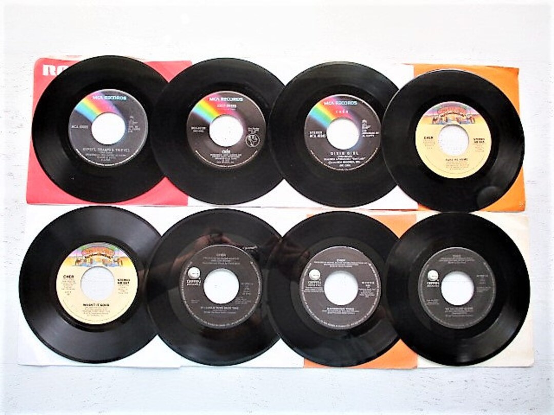 Cher 45RPM Records Lot of Eight 8 Gypsies Tramps & Thieves, Half Breed ...