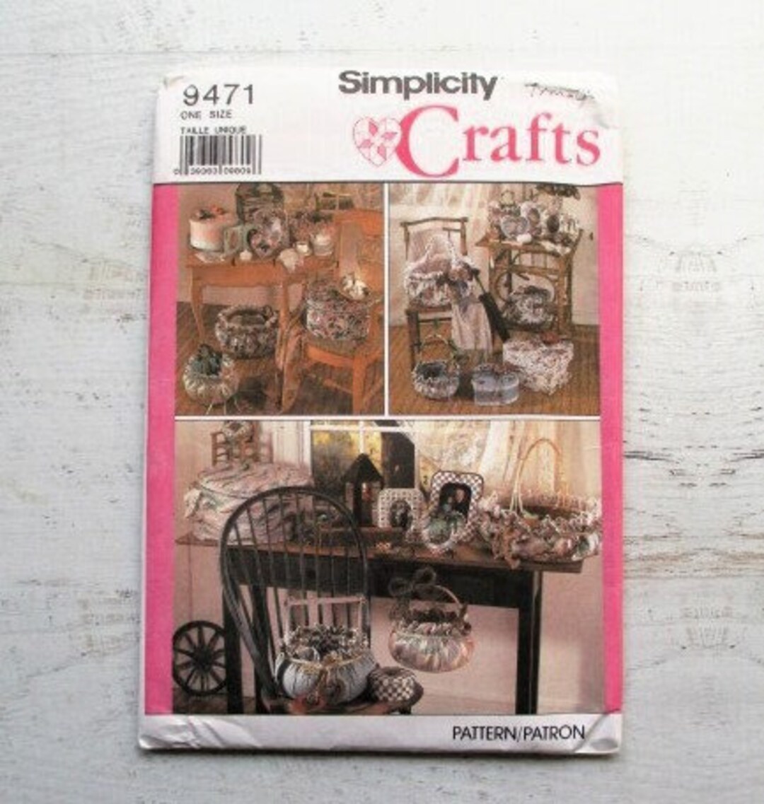 Simplicity UNCUT 9471 Fabric Covered Picture Frames, Baskets and Band ...