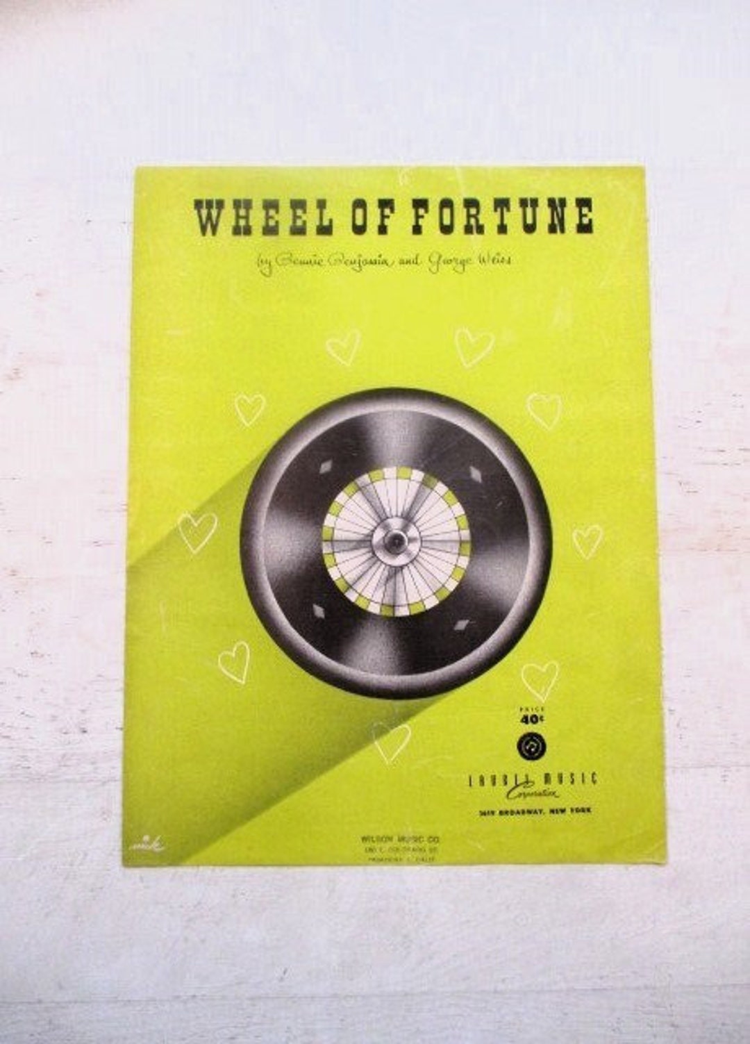 1952 Sheet Music wheel of Fortune Lyrics & Music by Bennie Benjamin and ...