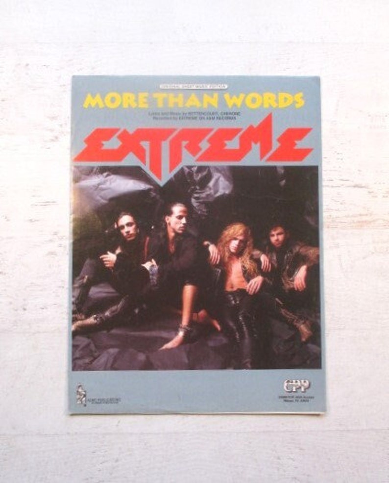 1990 Sheet Music more Than Words by Extreme Lyrics and Music by Nuno ...