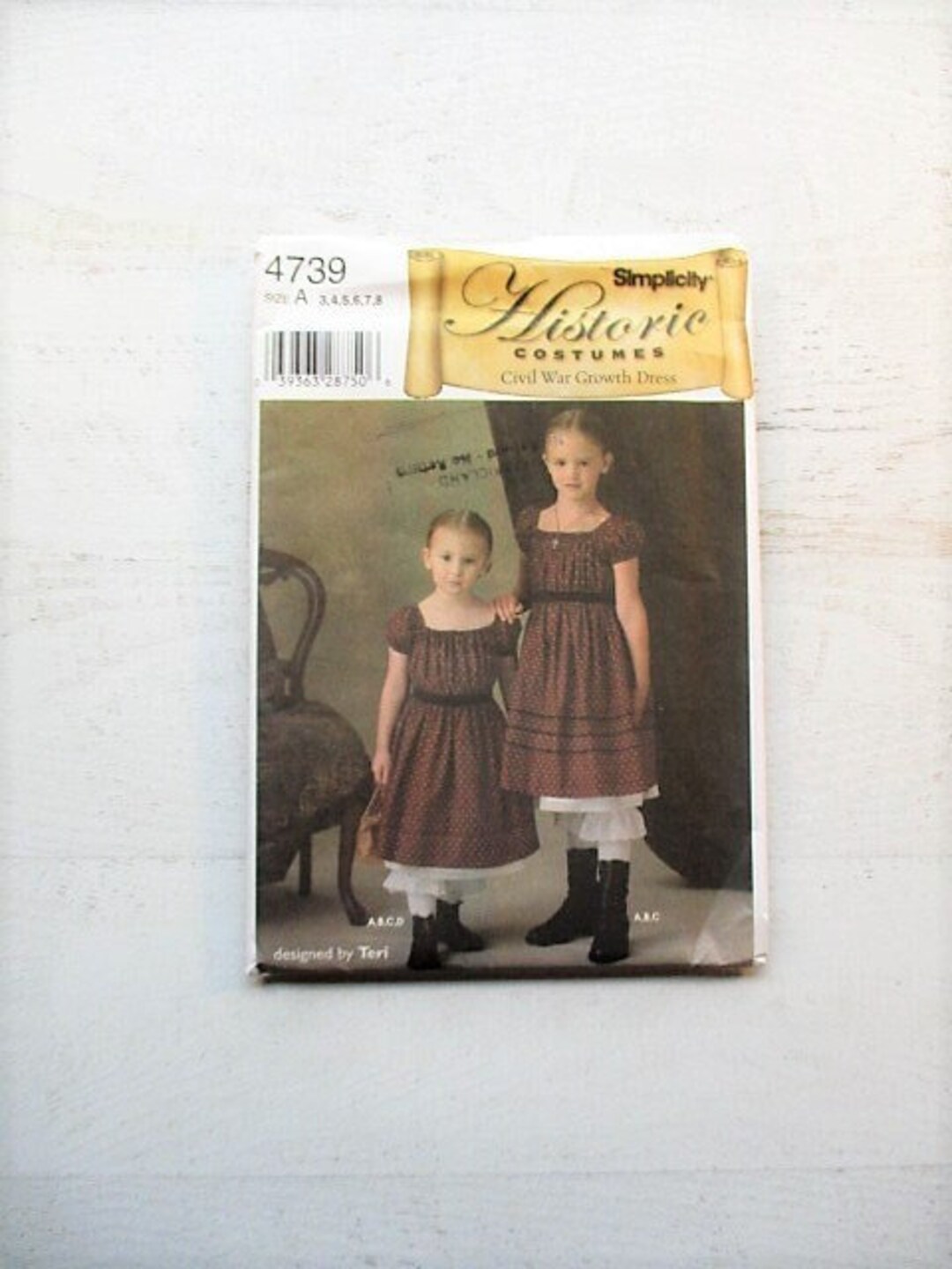 Simplicity UNCUT 4739 Child's Civil War Dress Costume - Etsy