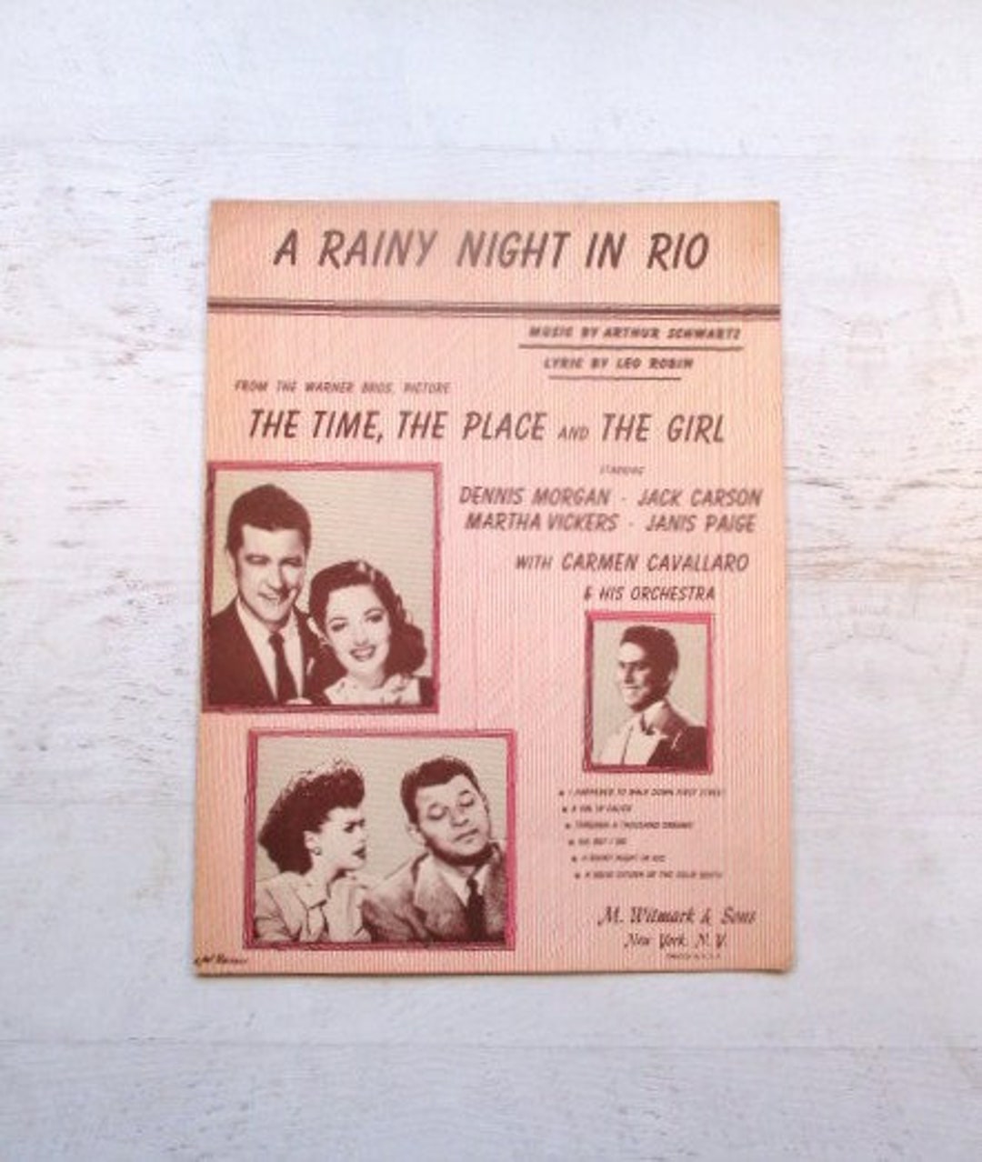 1946 Sheet Music a Rainy Night in Rio Lyrics by Leo Robin, Music by ...