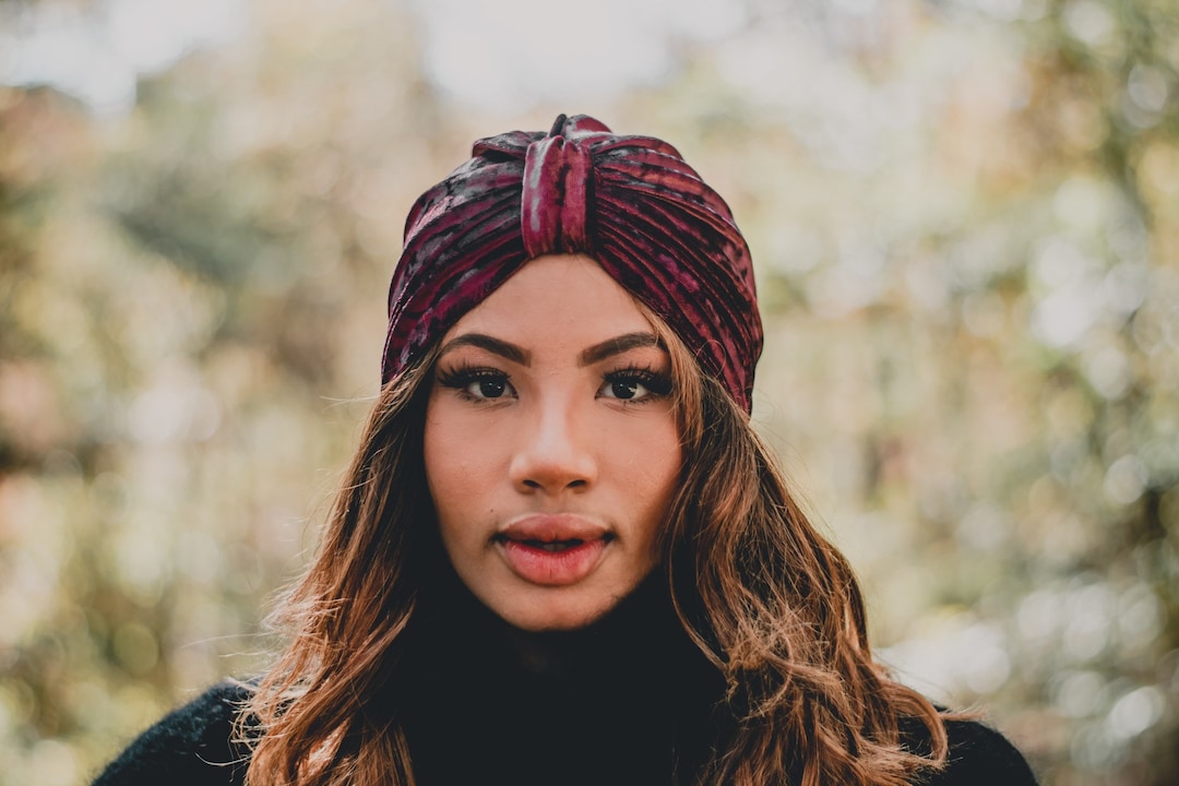 Plum Purple Velour Turban Hat/turban Headband - Etsy