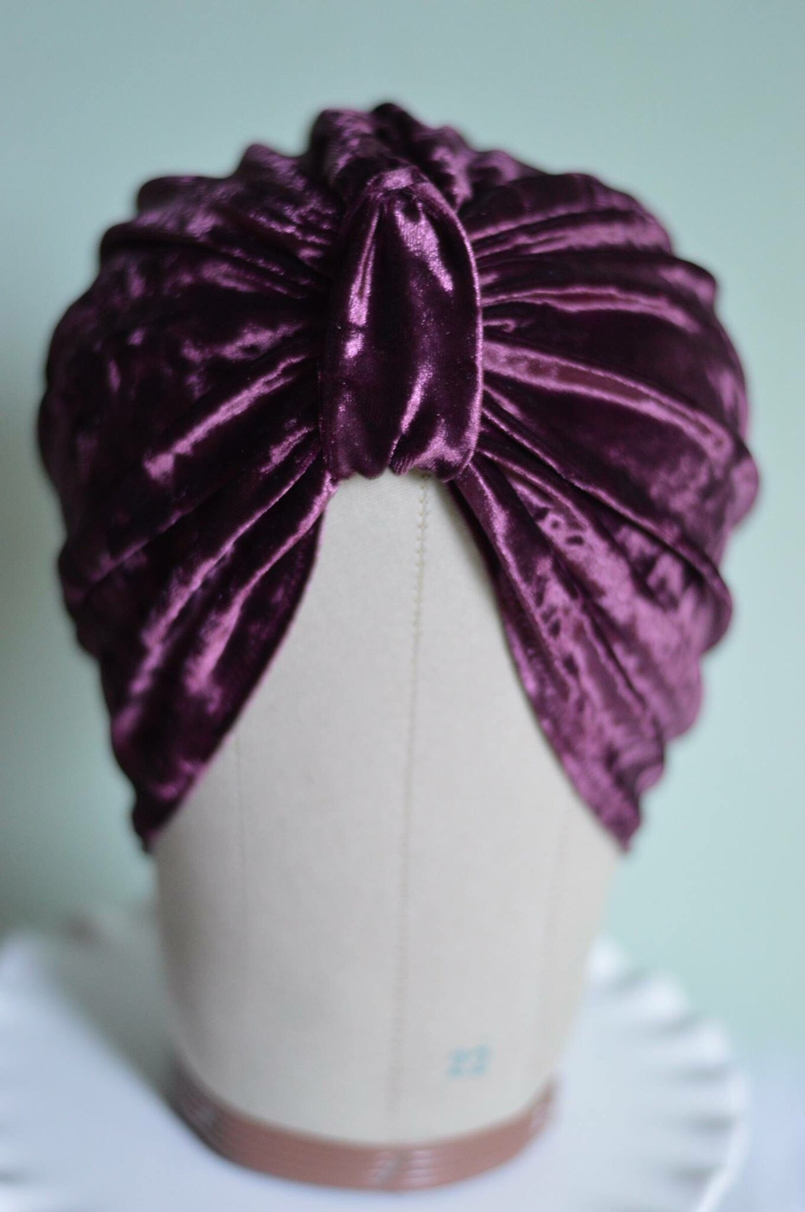 Plum Purple Velour Turban Hat/turban Headband - Etsy