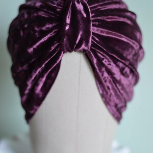 Plum Purple Velour Turban Hat/turban Headband - Etsy
