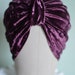 Plum Purple Velour Turban Hat/turban Headband - Etsy