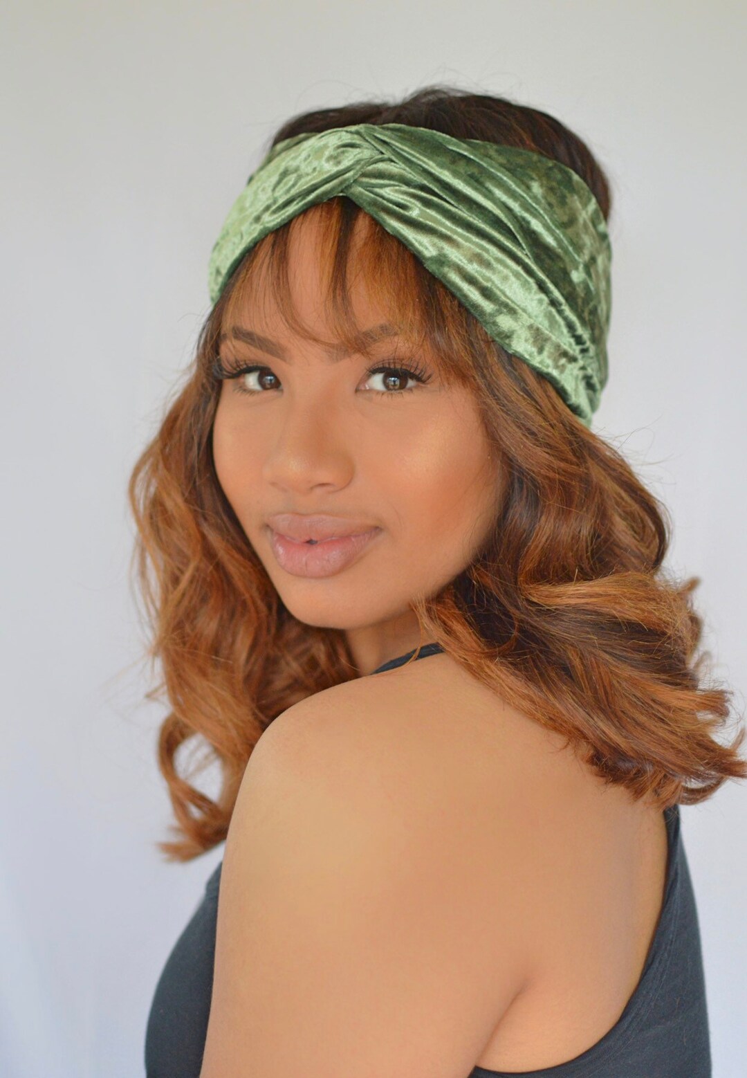 Green Velour Twisted Knot Turban Headband - Etsy