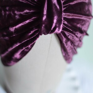 Plum Purple Velour Turban Hat/turban Headband - Etsy