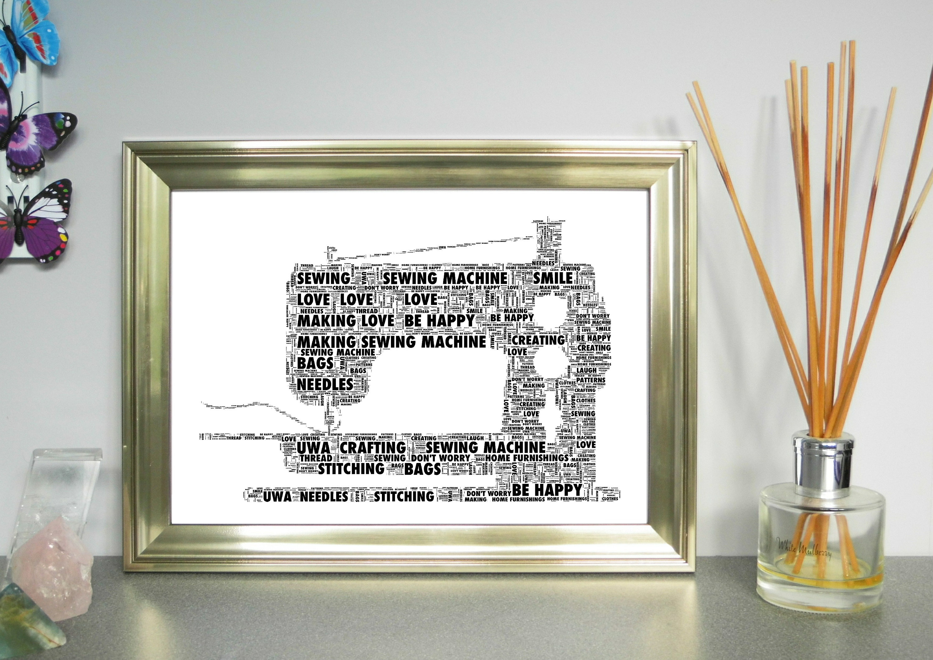 Sewing Personalised Word Art Print. FREE UK P&P. Word Cloud | Etsy