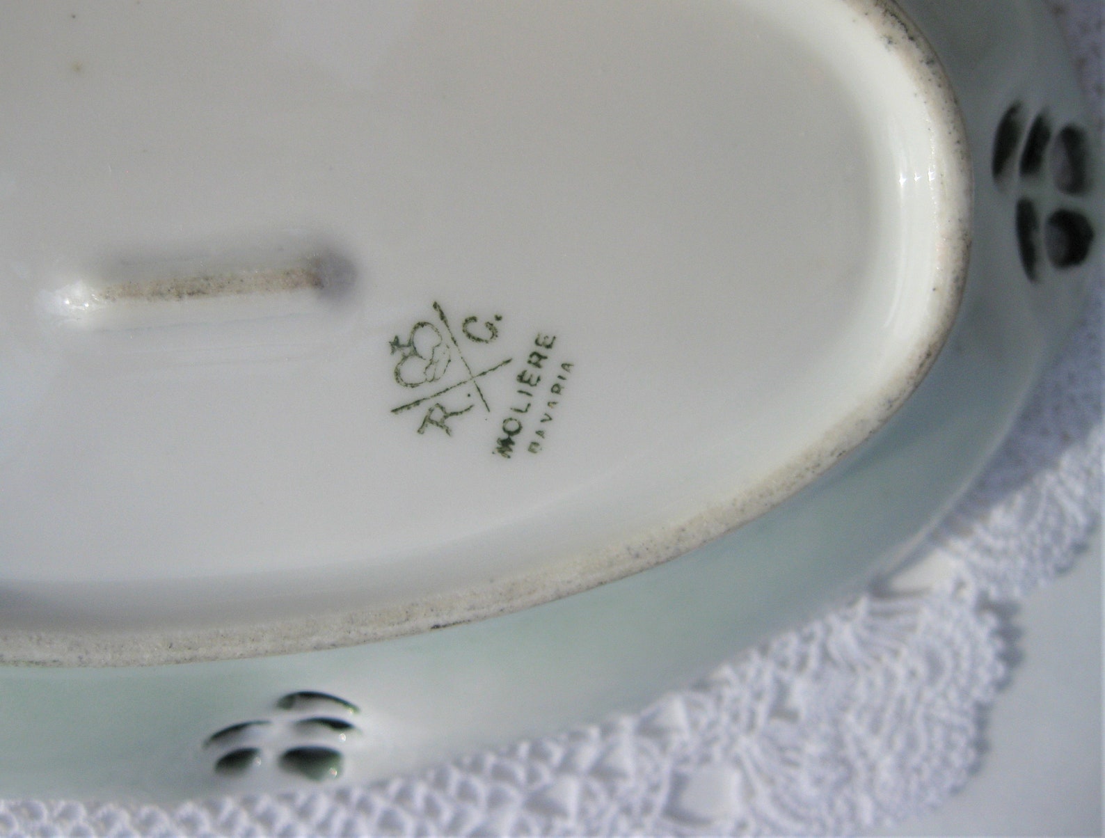 1891 - 1908 Rosenthal RC Moliere Bavaria Dish - Green Apricot Pattern ...