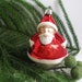 Vintage Roly Poly Glass Santa Christmas Ornament - Mica Crystal Accents ...