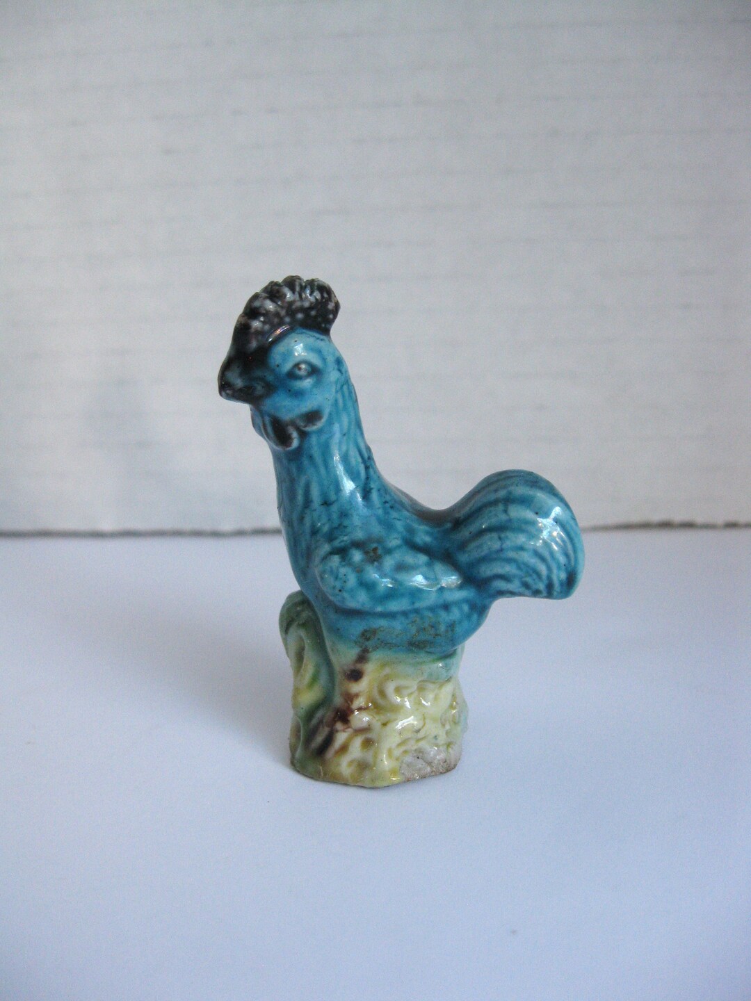 Vintage 1950s Miniature Chinese Mud Chicken in Turquoise Blue - Etsy