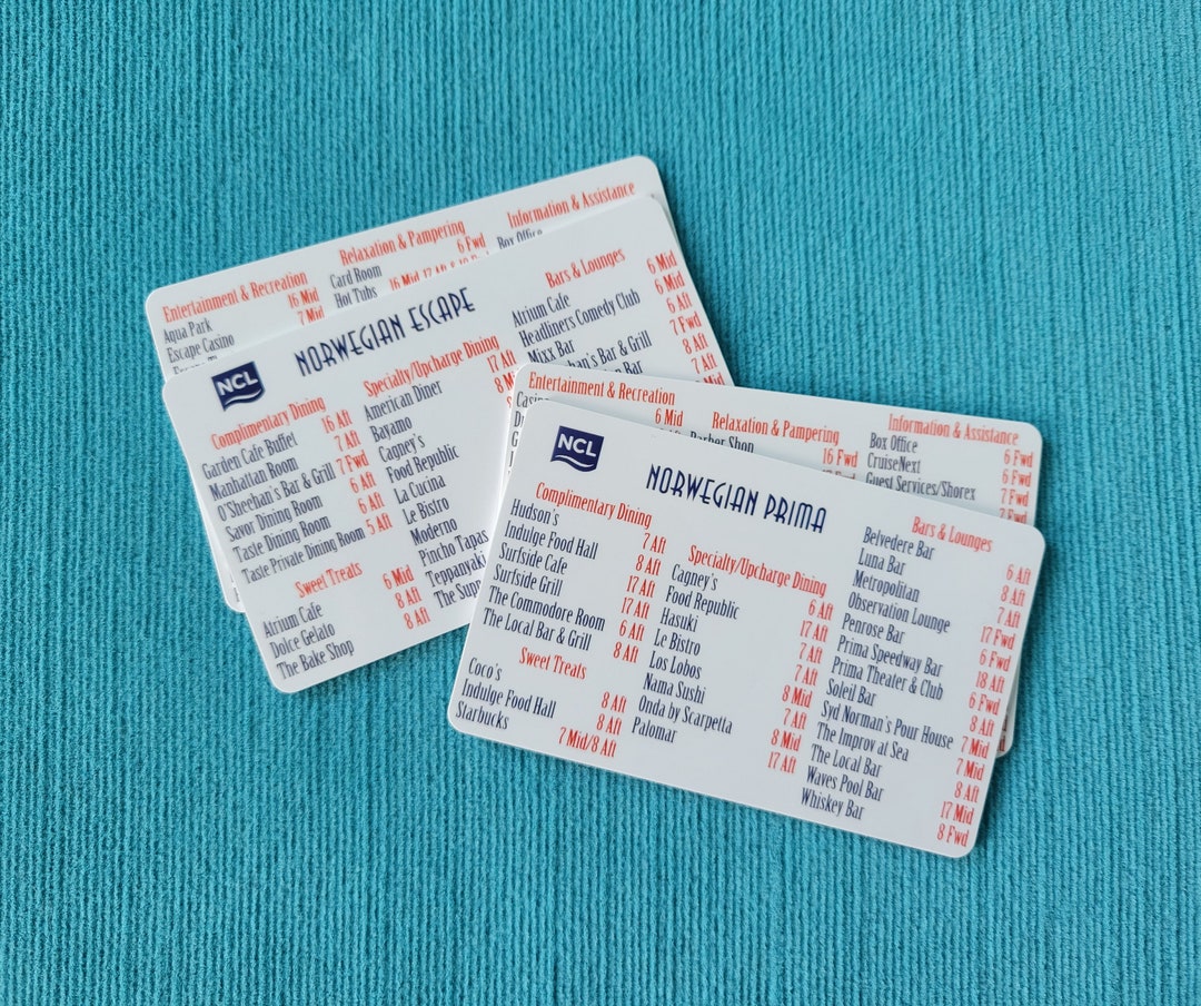 NCL Deck Locator™ Cruise Wayfinder Cards Norwegian Cruise Lines - Etsy