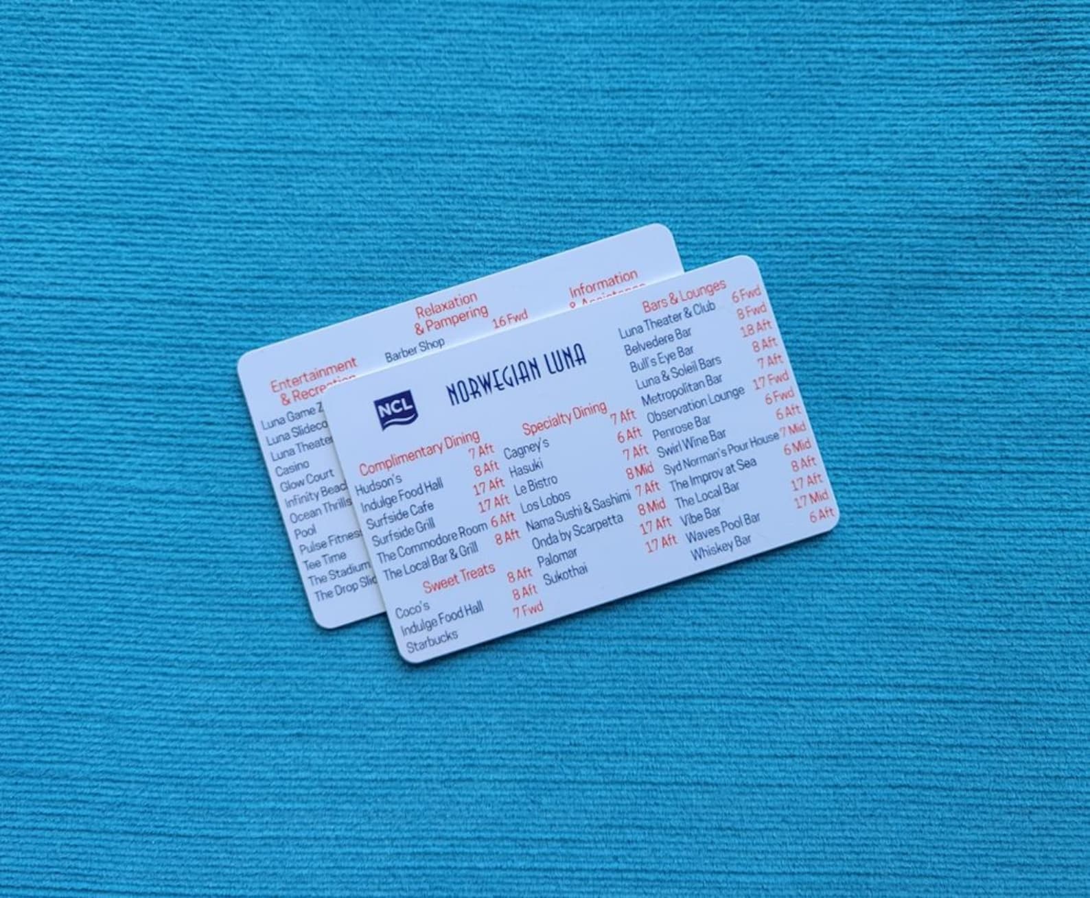 NCL - Deck Locator® - Cruise Wayfinder Cards - Norwegian Cruise Lines ...