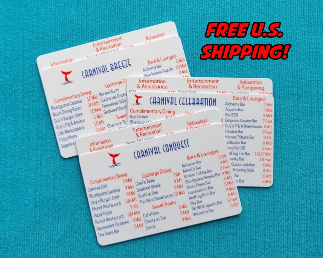 Carnival Cruise Deck Locator® Cards: Cruise Wayfinders - Etsy