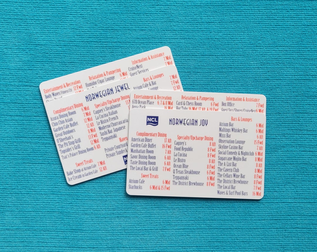 NCL Deck Locator™ Cruise Wayfinder Cards Norwegian Cruise Lines - Etsy