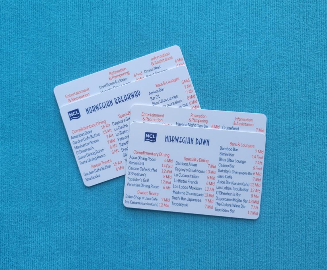 NCL - Deck Locator® - Cruise Wayfinder Cards - Norwegian Cruise Lines ...