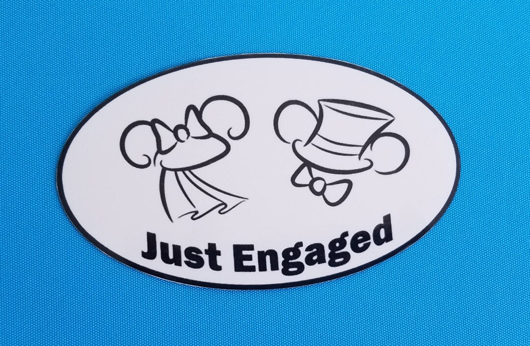 Just Engaged Car Magnet or Sticker - Door Magnet - Mickey and Minnie ...