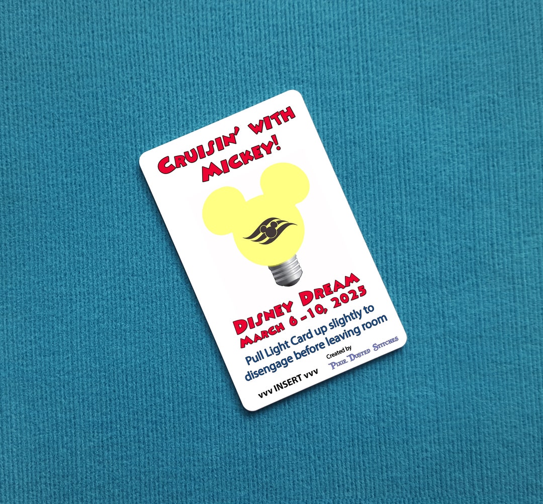 Mickey Lightbulb DCL Disney Cruise Light Card® With Custom Ship and ...