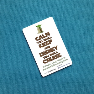 Yoda Calm You Shall Keep Disney Cruise Light Card® Card Key Switch ...