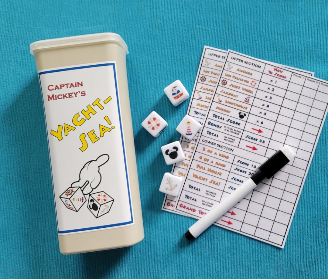 Disney Cruise Yacht-sea Dice Game, Mickey Nautical Theme - Etsy