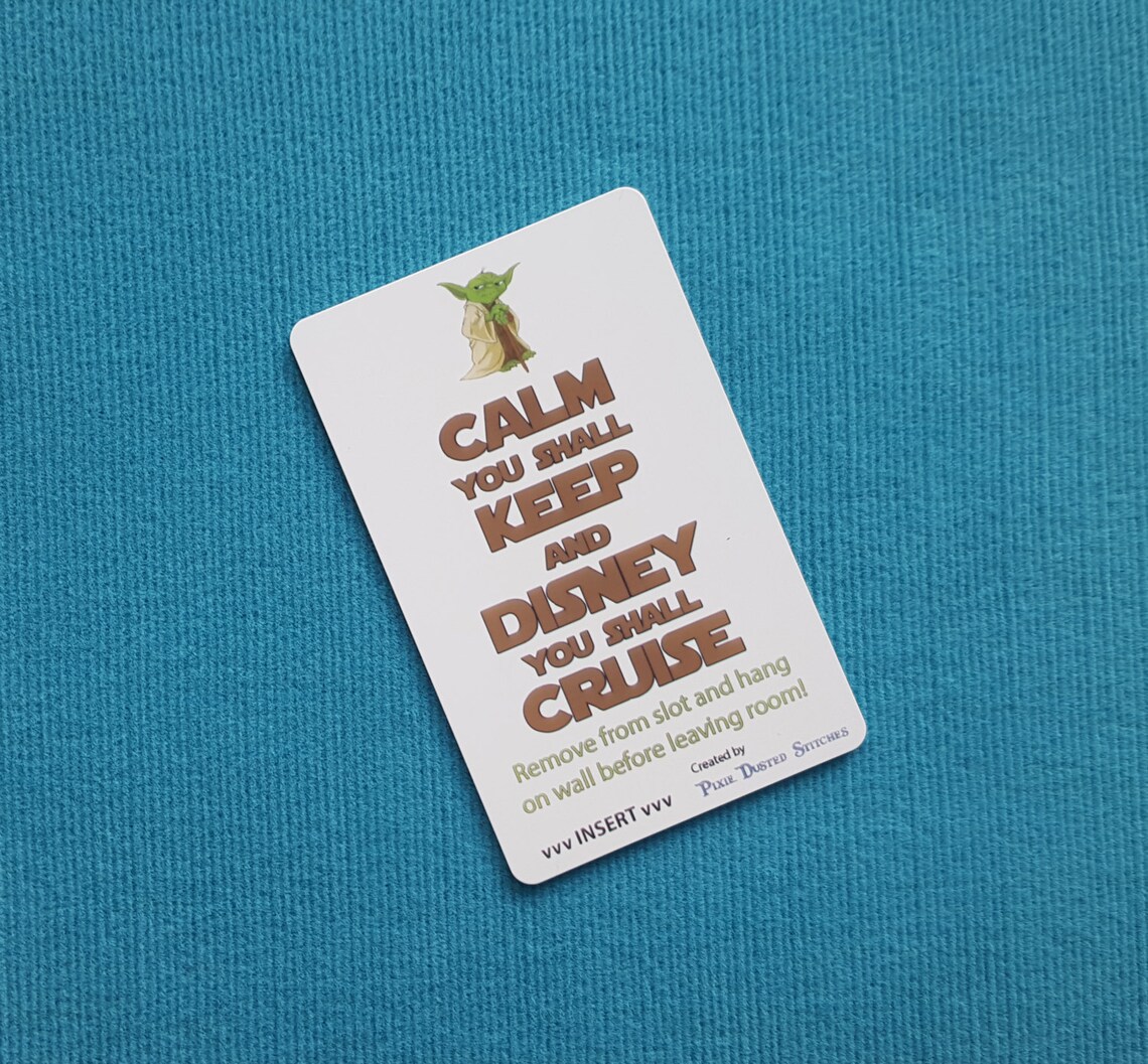 Yoda Calm You Shall Keep Disney Cruise Light Card® Card Key - Etsy