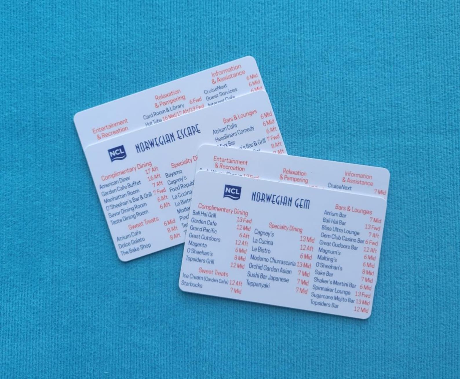 NCL - Deck Locator® - Cruise Wayfinder Cards - Norwegian Cruise Lines ...