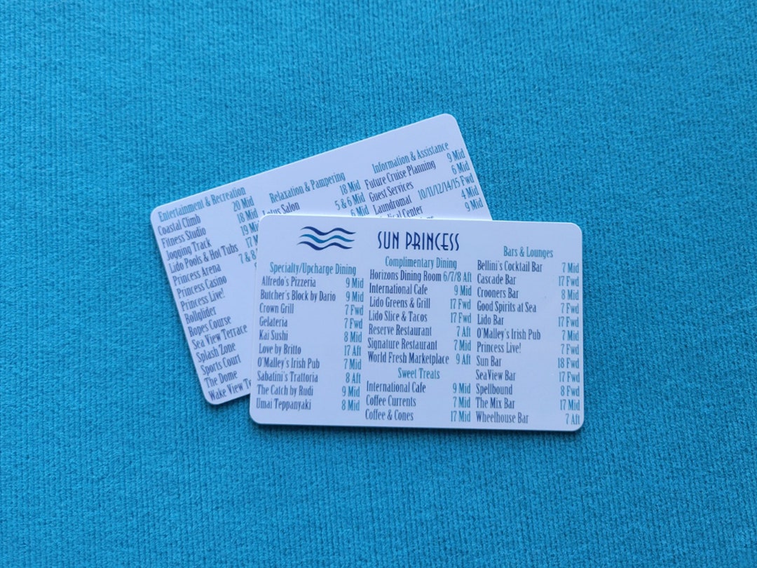Princess Deck Locator™ Cruise Wayfinder Cards for Princess Cruises - Etsy