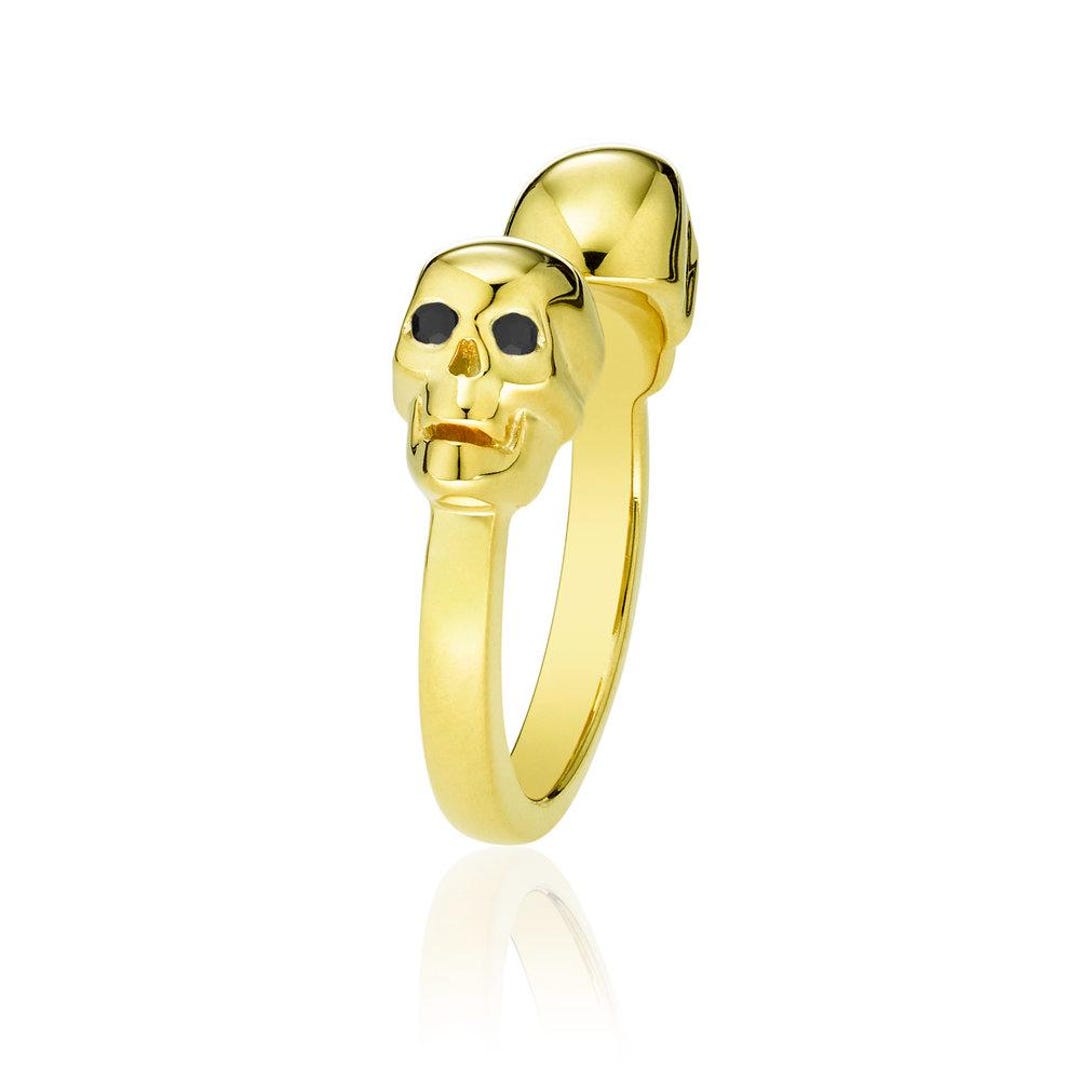 Double Full Skull Diamond Ring - Etsy