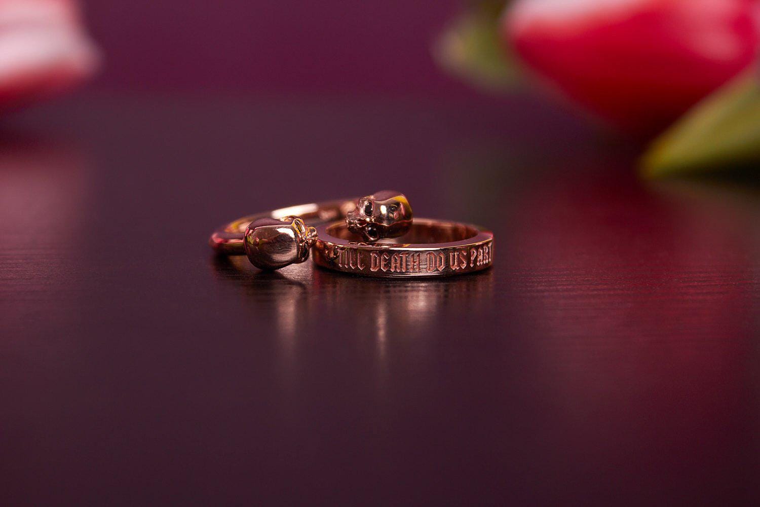 Double Skull Black Diamond Ring - Etsy