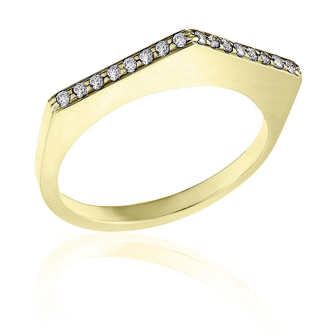 Pyramid Diamond Ring - Etsy