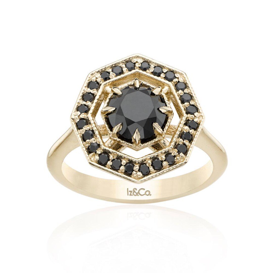 The Octavia Black Diamond Ring - Etsy