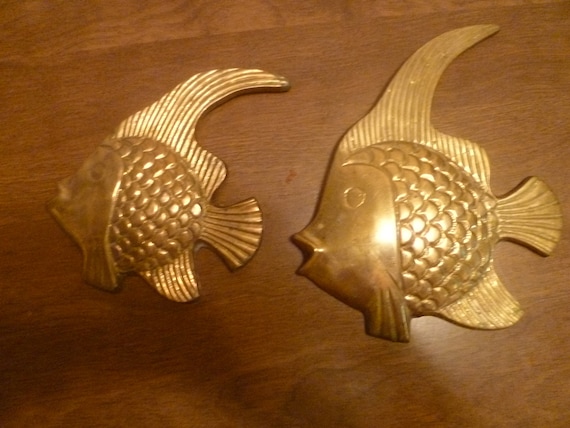 Two Vintage Bronze Fish | Etsy