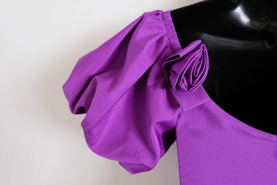 1980's Vintage Prom Dress Bright Purple Formal Brides… - Gem