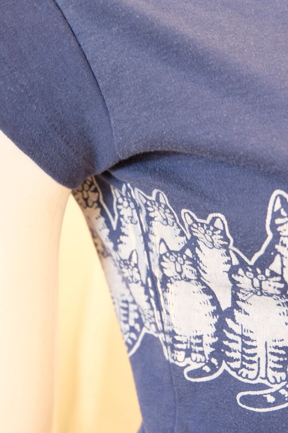1970's Vintage B. Kliban Cats Cotton Polyester Navy B… - Gem