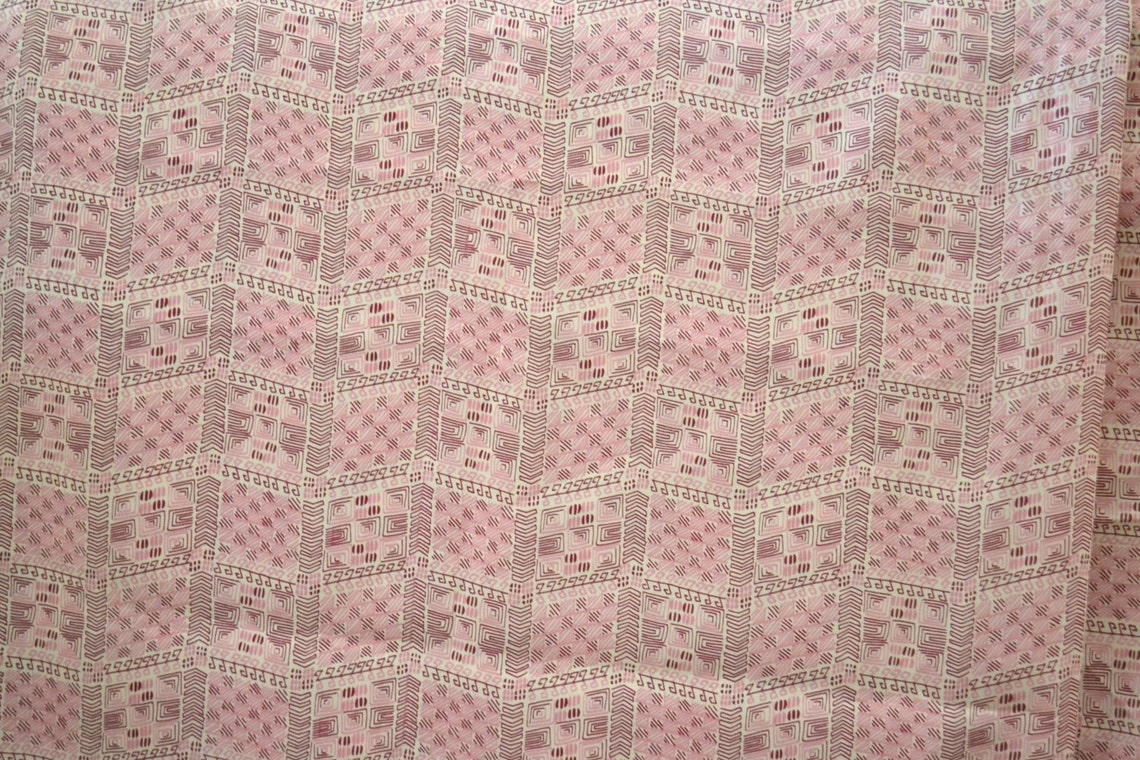 1950's Vintage Geometric Printed Acetate Pink and Magenta - Etsy