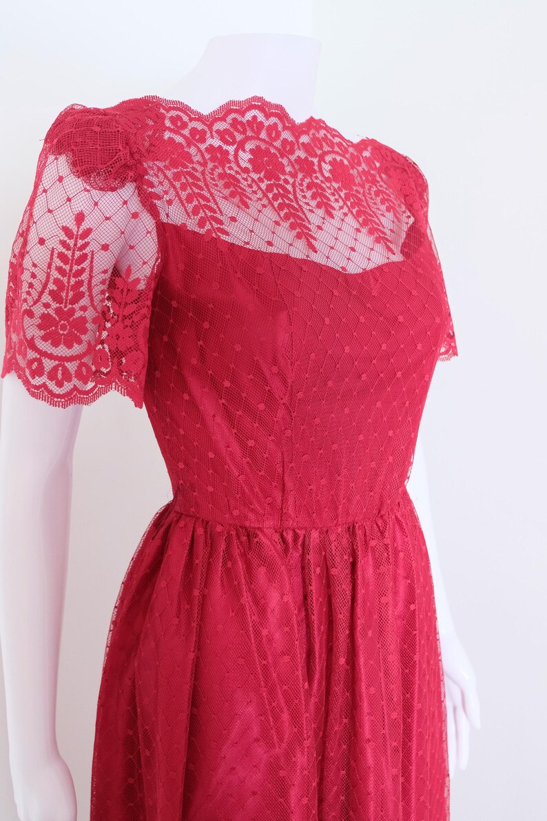 1980's Vintage Gown Maroon Cranberry Burgundy Juliette Style Fair ...