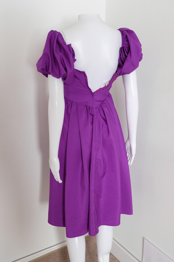 1980's Vintage Prom Dress Bright Purple Formal Brides… - Gem