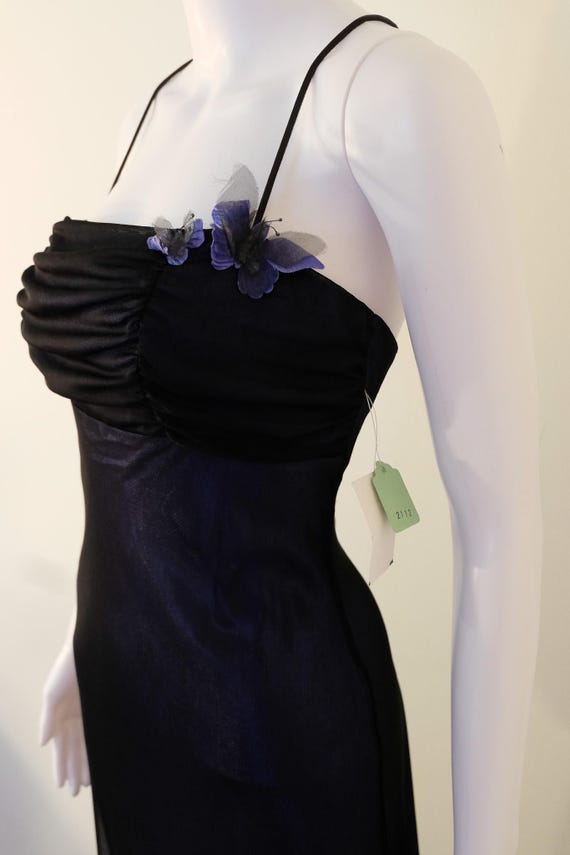 2000s Vintage Gown Black Blue Slip Dress Starlet St… Gem