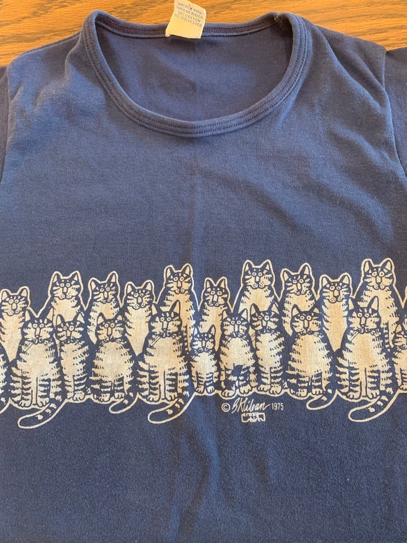 1970's Vintage B. Kliban Cats Cotton Polyester Navy B… - Gem