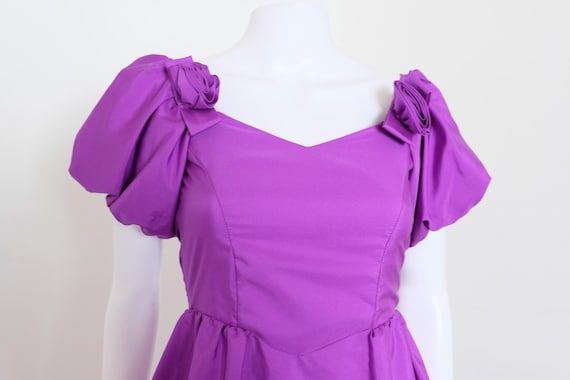 1980's Vintage Prom Dress Bright Purple Formal Brides… - Gem