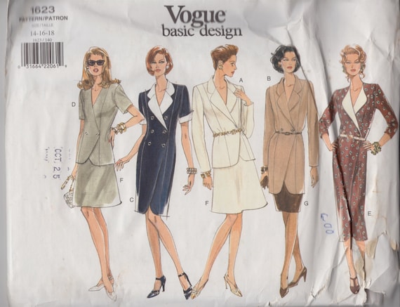1995 Vintage Vogue 1623 Sewing Pattern Vogue Basic Design | Etsy