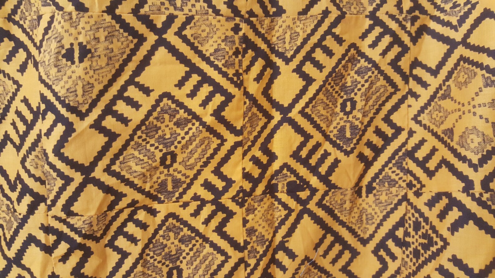 1950's Vintage Orange Black Aztec Cotton Fabric 1 Yard 27" Long by 72 ...